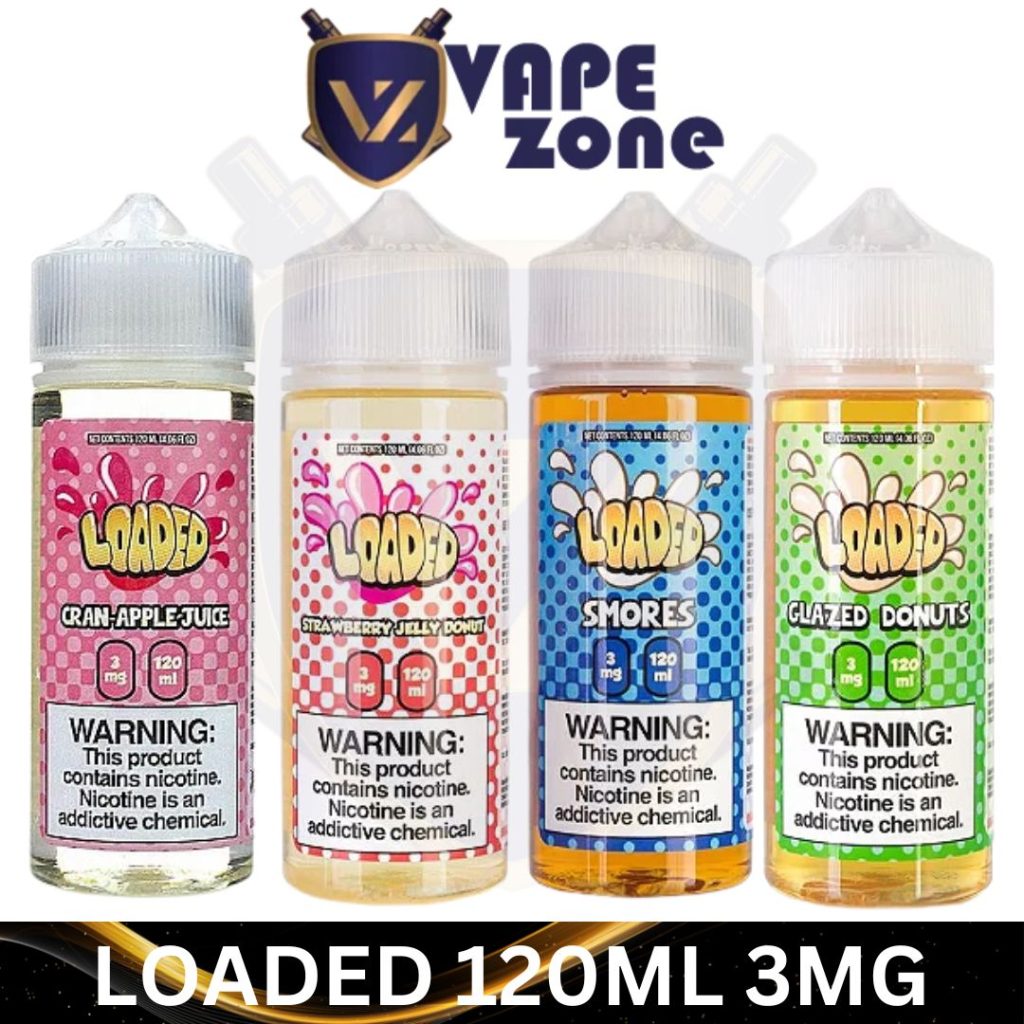 LOADED E-LIQUID 120ML ALL FLAVORS 3MG - Vape Zone UAE